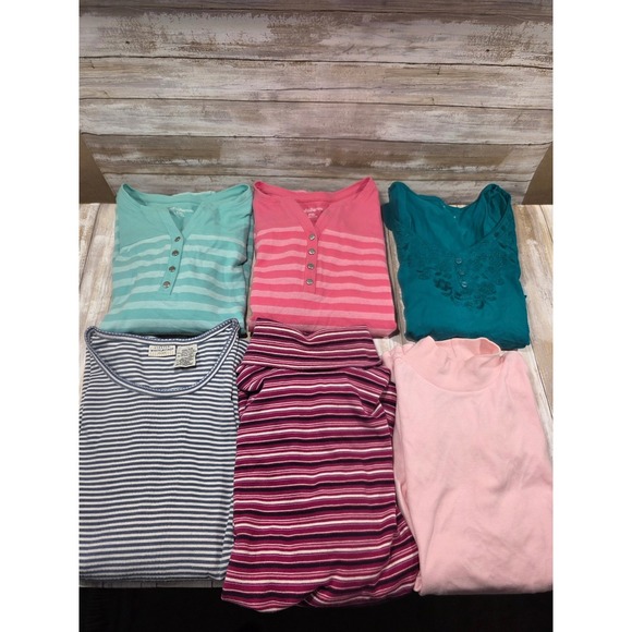 Tops | 6 Womens Tops Shirts Croft Barrow St Johns Bay White Stag Laura ...